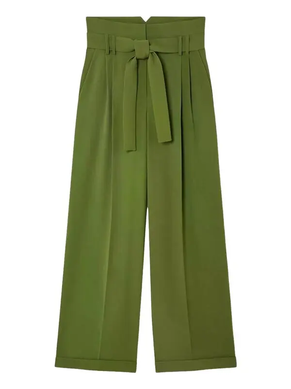 Tara Jarmon Belted Tailored Trousers - Green