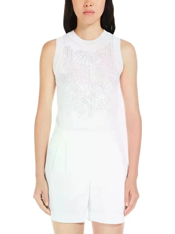 Max Mara Crew-neck Sleeveless Top - White