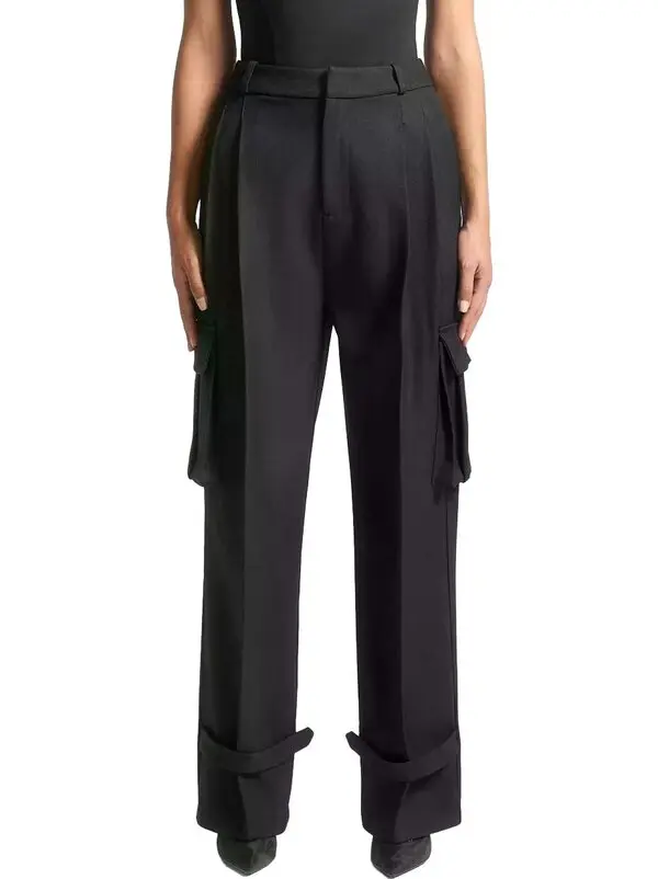 Manière De Voir Pleated Cargo Trousers - Black