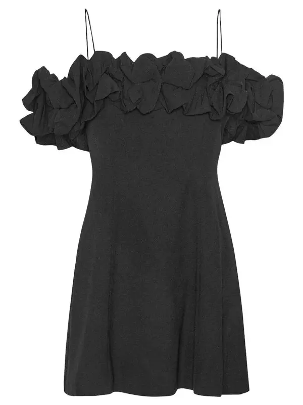 Remain Birger Christensen Ruffle-detail Mini Dress - Black