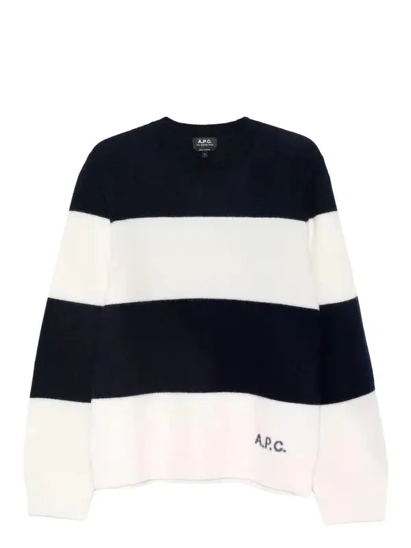 A.p.c. Striped Crew-neck Sweater - Blue