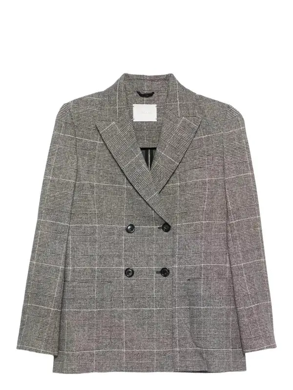CIRCOLO 1901 Checked Double-breasted Blazer - Grey