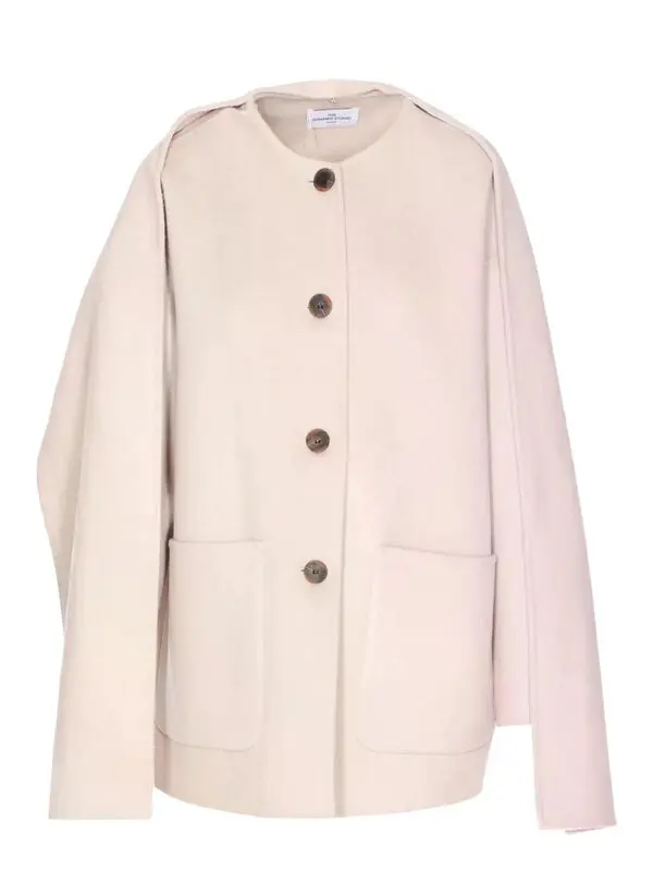THE DYNAMIS STUDIO Button-fastening Wool Cape Coat - Neutrals