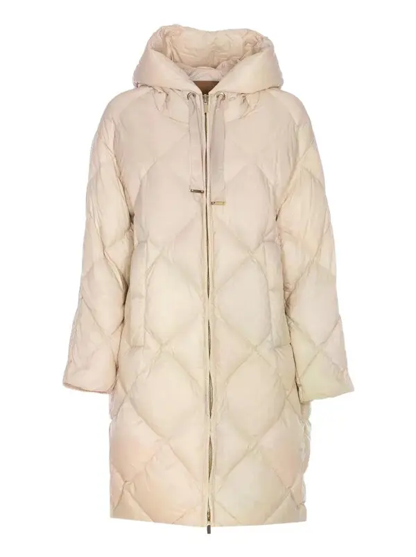 Max Mara Diamond-quilted Padded Coat - Neutrals