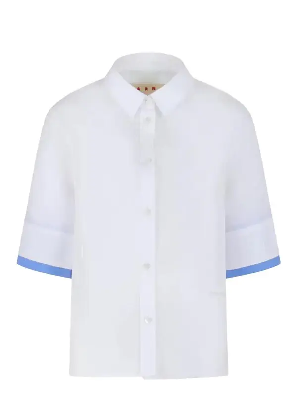 Marni Contrasting-cuffs Shirt - White