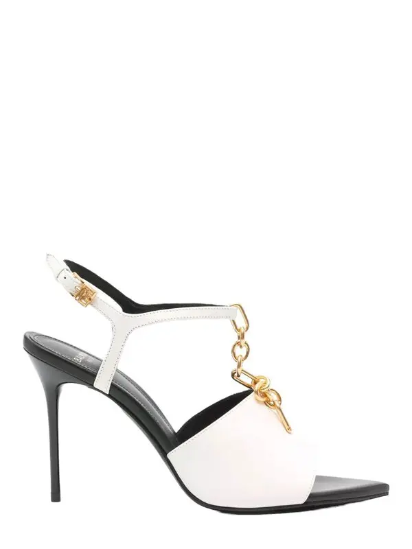 Balmain 95mm Chain-embellished Pointed-toe Sandals - Neutrals