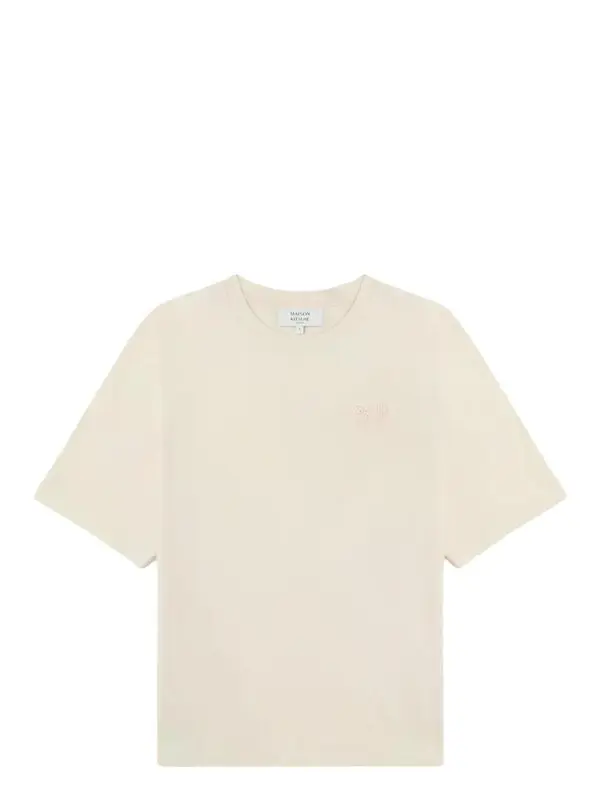 Maison Kitsuné Embroidered Cotton T-shirt - Neutrals