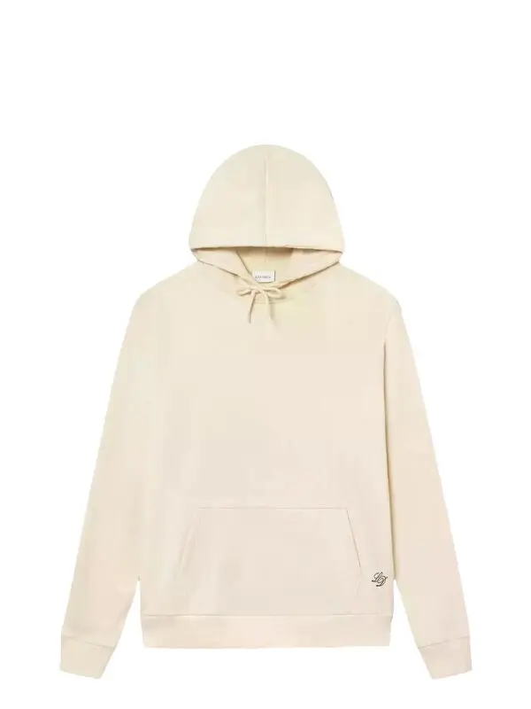 LES DEUX Logo-embroidered Cotton Hoodie - Neutrals