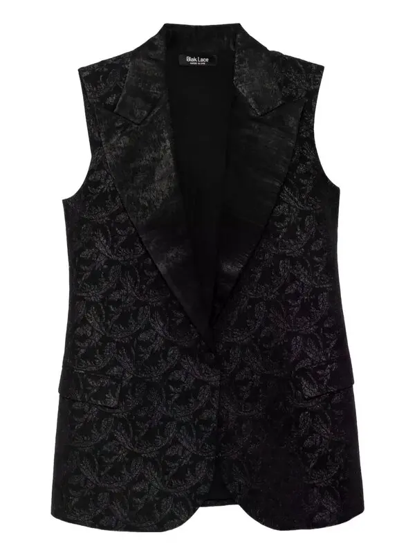 BLAKLACE Floral-print Waistcoat - Black
