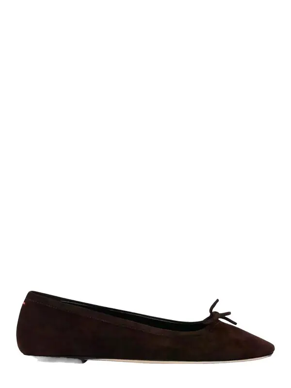 AeydĒ Bow Suede Ballet Flats - Brown