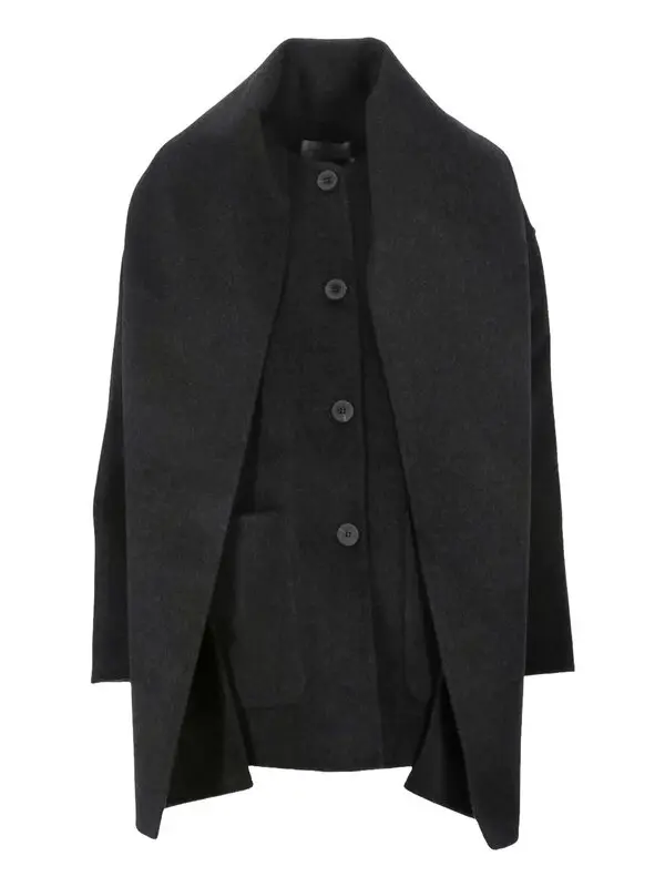 THE DYNAMIS STUDIO Button-fastening Wool Coat - Grey