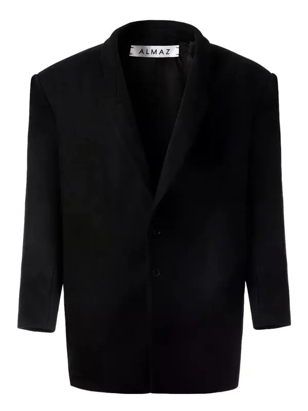 ALMAZ Trapeze Single-breasted Coat - Black