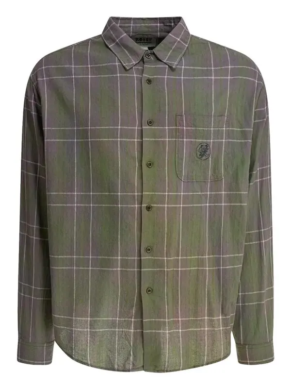 THISISNEVERTHAT Checked Embroidered Shirt - Green