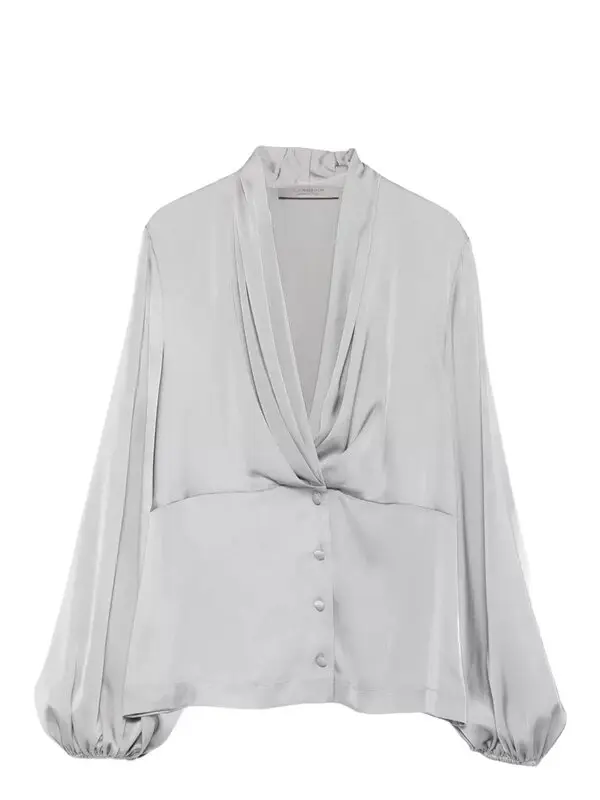 D.exterior Pleated Blouse - Grey