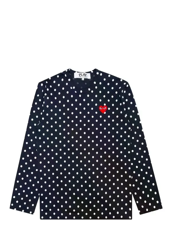 Play Comme Des Garcon Polka-dot Long-sleeve T-shirt - Blue