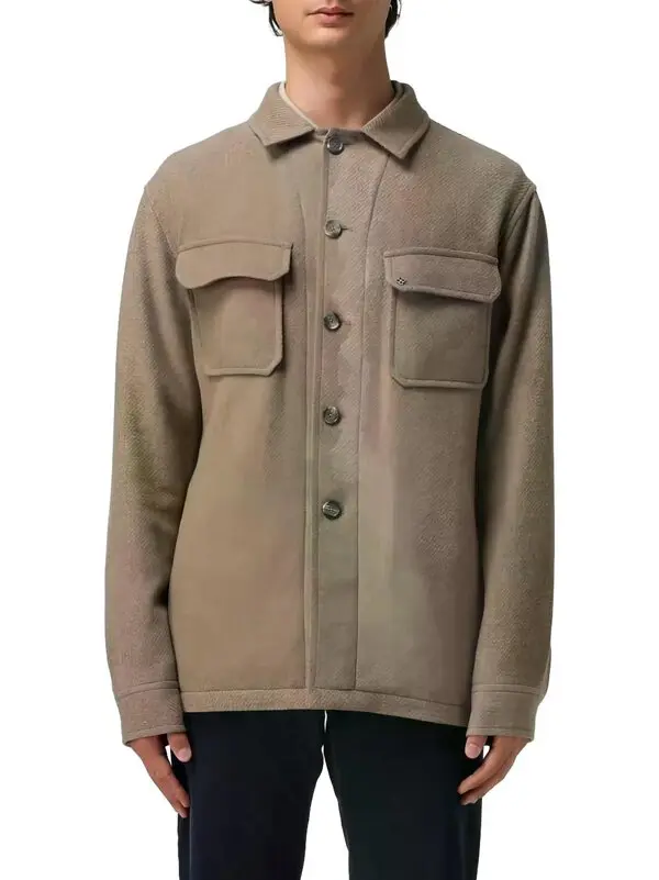 Tagliatore Buttoned Flap-pockets Shirt Jacket - Brown