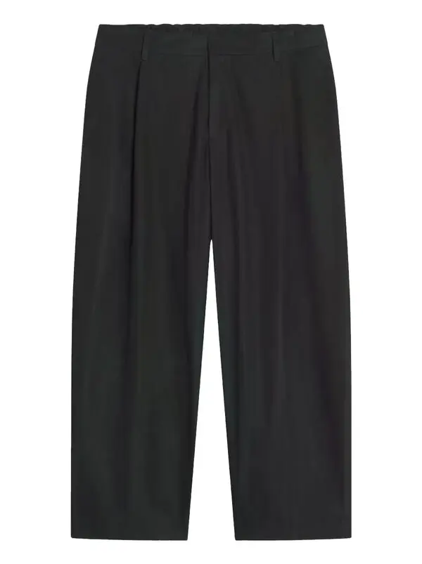 Maison Kitsuné Pleated Cotton Trousers - Black