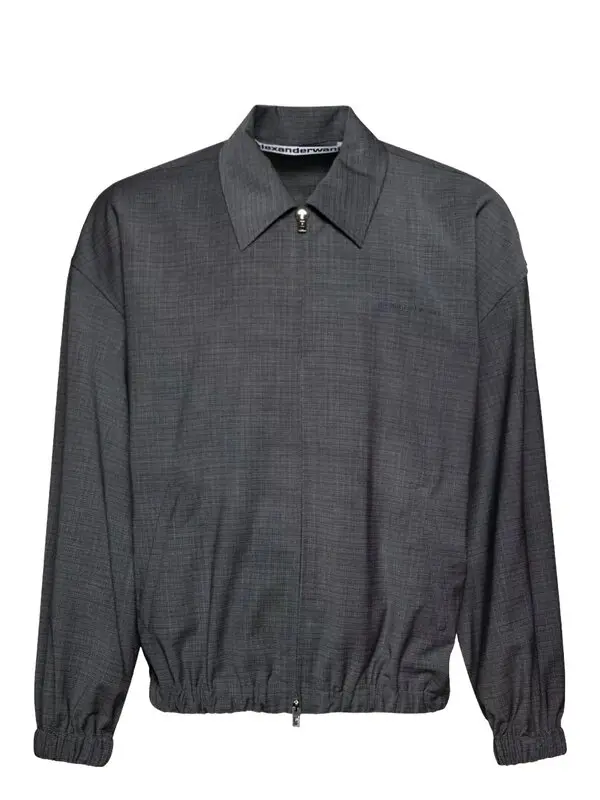 Alexander Wang Checked Zip-up Bomber Jacket - Grey
