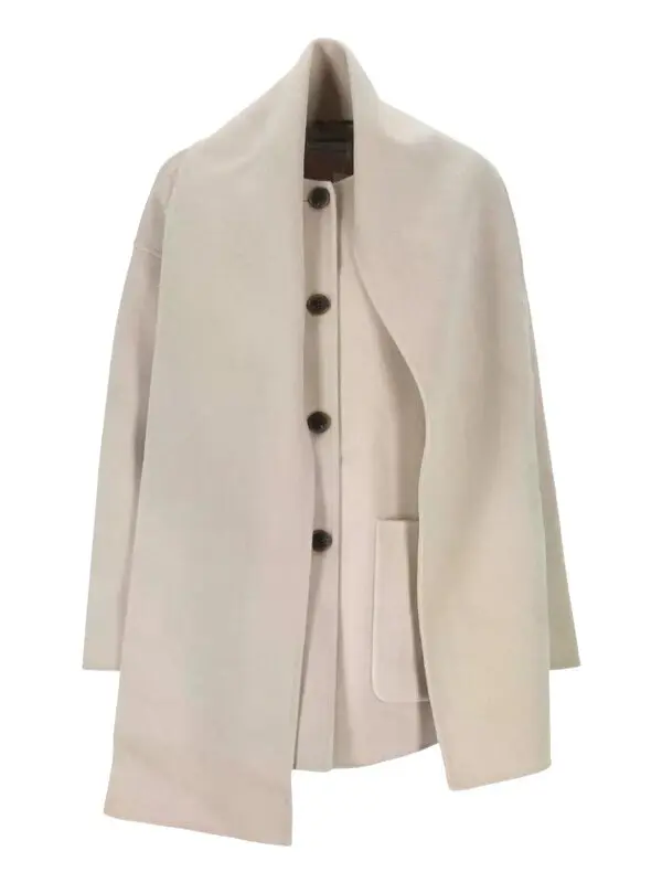 THE DYNAMIS STUDIO Button-fastening Cape Single-breasted Coat - Neutrals