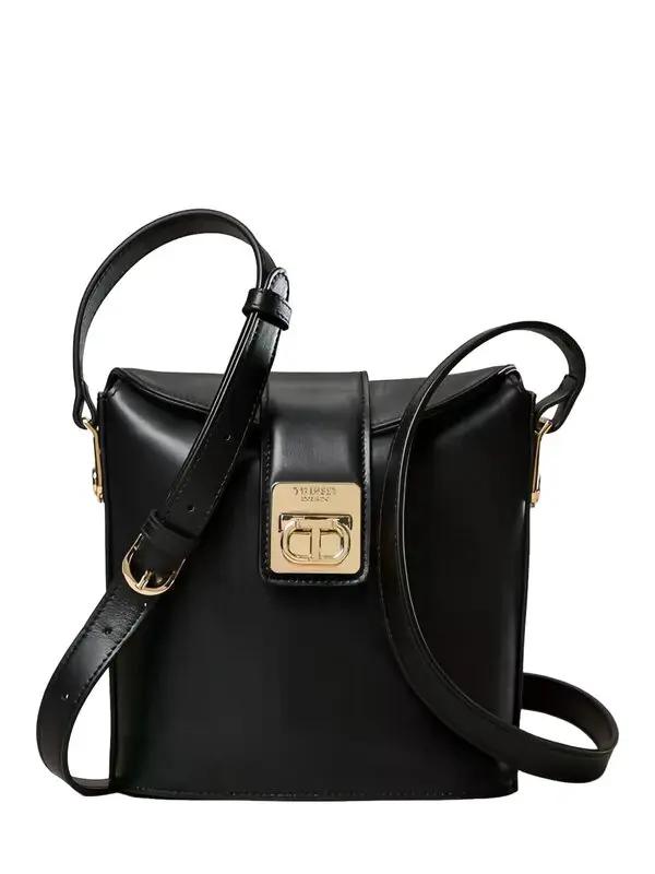 TWINSET Flap-lock Bucket Bag - Black