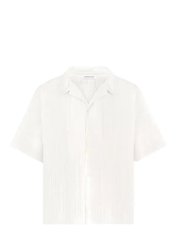 Manière De Voir Pascal Pleated Off Shirt - White