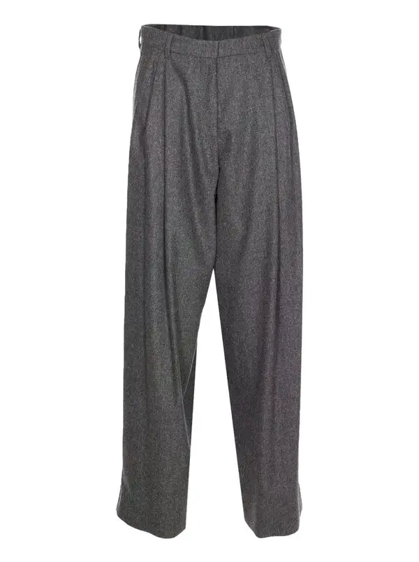 Max Mara Pleated-front Wool Trousers - Grey