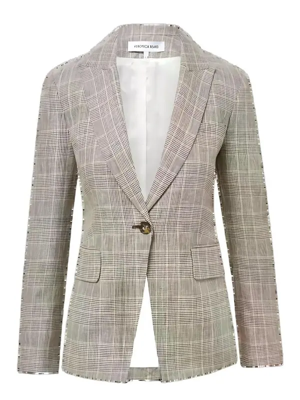 Veronica Beard Obie Dickey Plaid Blazer - Grey