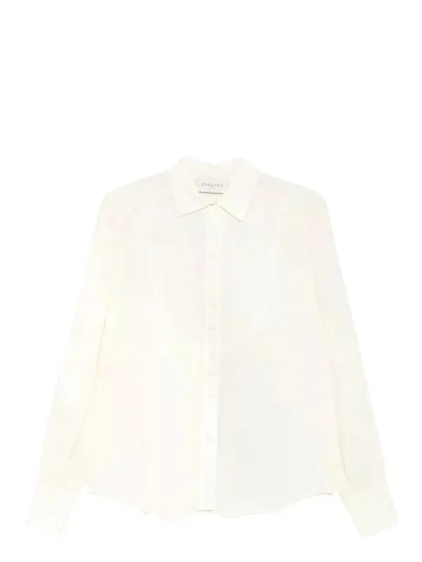 ERMANNO FIRENZE Embroidered-collar Shirt - Neutrals