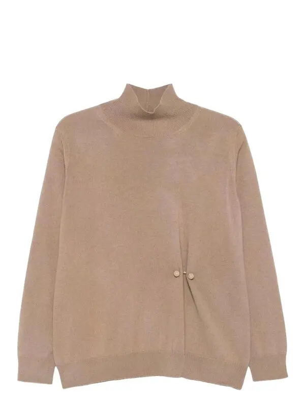 Fabiana Filippi High-neck Sweater With Button Detail - Neutrals