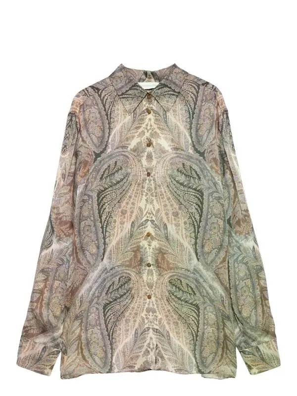 Zimmermann Paisley-print Button-front Shirt - Neutrals
