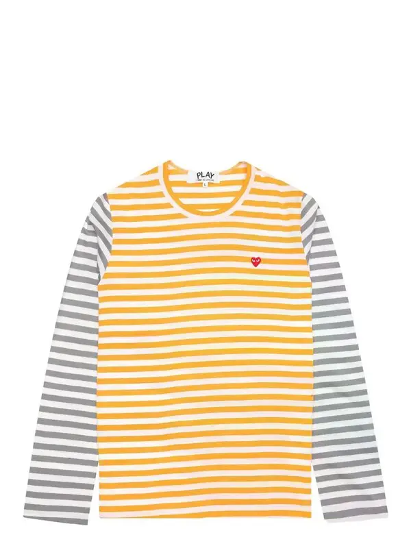 Play Comme Des Garcon Striped Long-sleeve T-shirt - Yellow