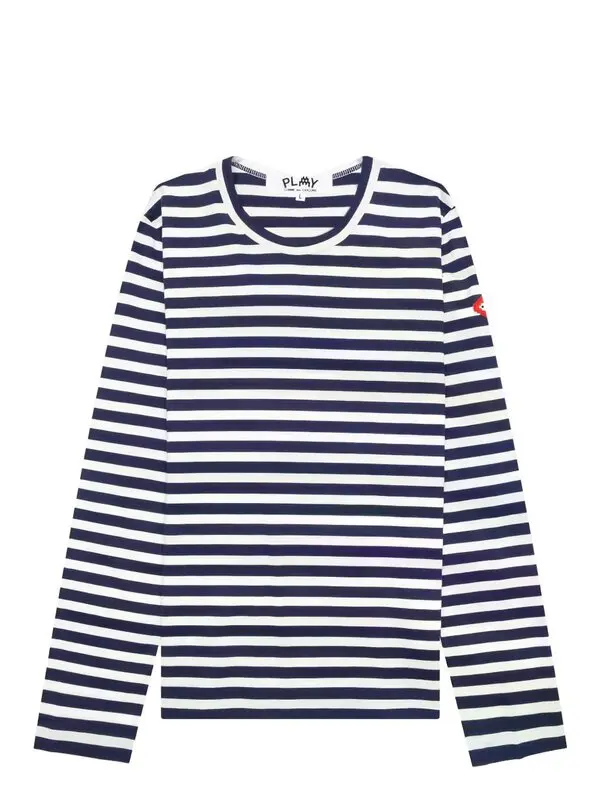 Play Comme Des Garcon X The Artist Invader Striped T-shirt - Blue