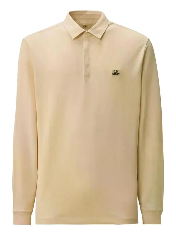 C.P. COMPANY Long-sleeve Logo Polo Shirt - Neutrals