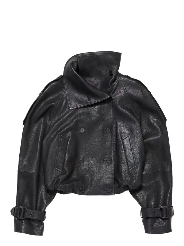 Acne Studios Leather Double-breasted Jacket - Black