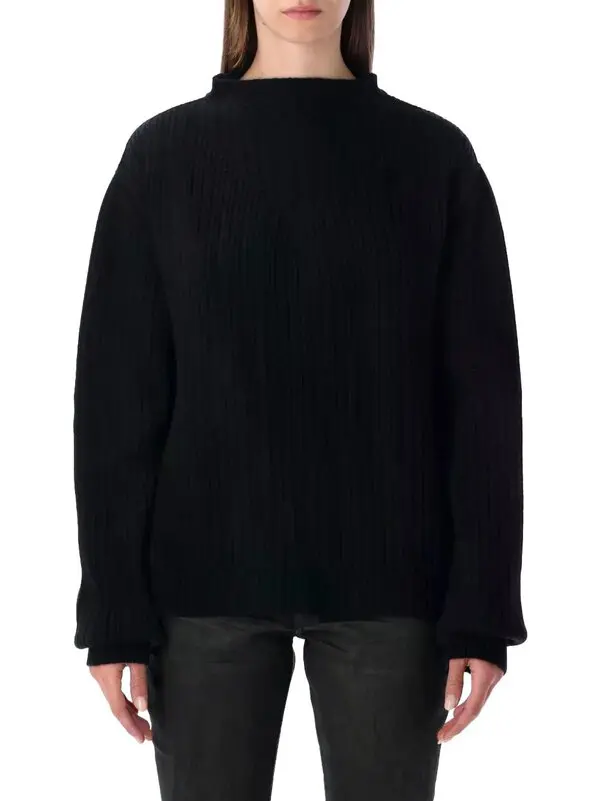 Rick Owens Ribbed Open-back Sweater - Black