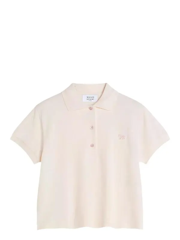 Maison Kitsuné Embroidered Fox Cotton Polo Shirt - White
