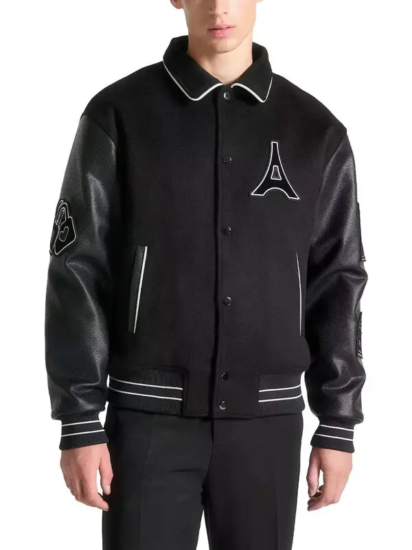 Manière De Voir Varsity Bomber Jacket - Black