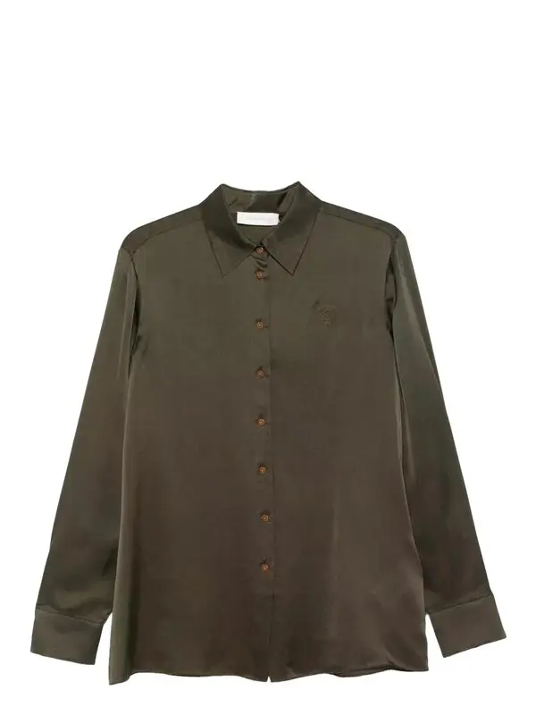 Zimmermann Embroidered Silk Shirt - Green