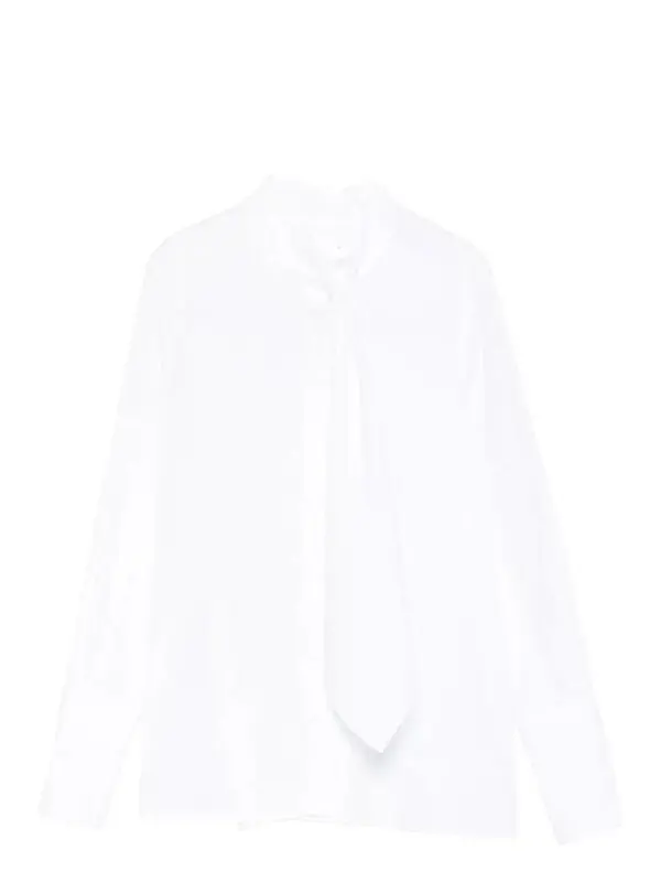 TRAME AUREE Tie-neck Blouse - White