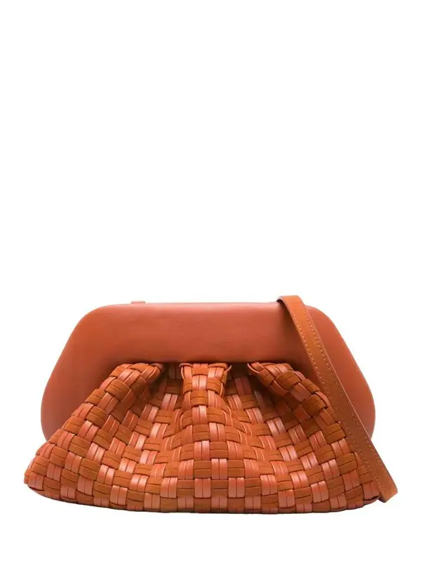 THEMOIRE Tia Woven Clutch - Orange