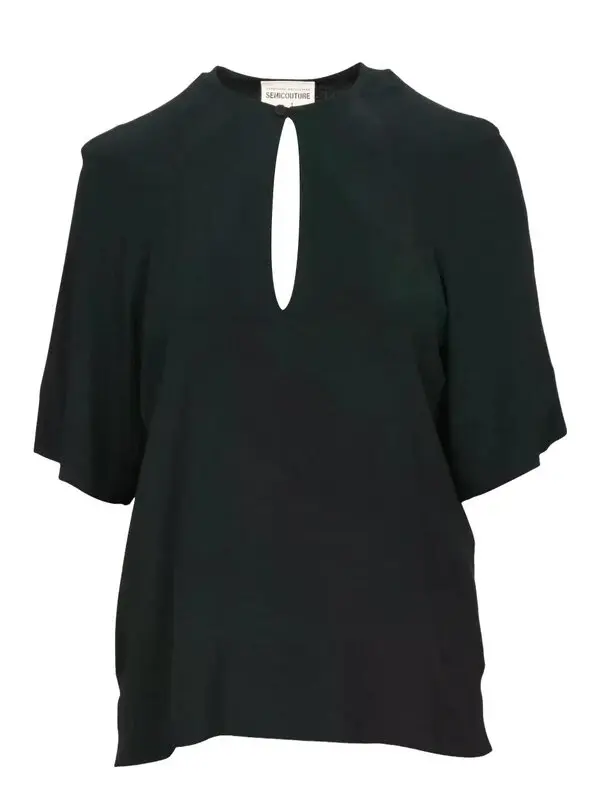 SEMICOUTURE Keyhole-neckline Top - Black