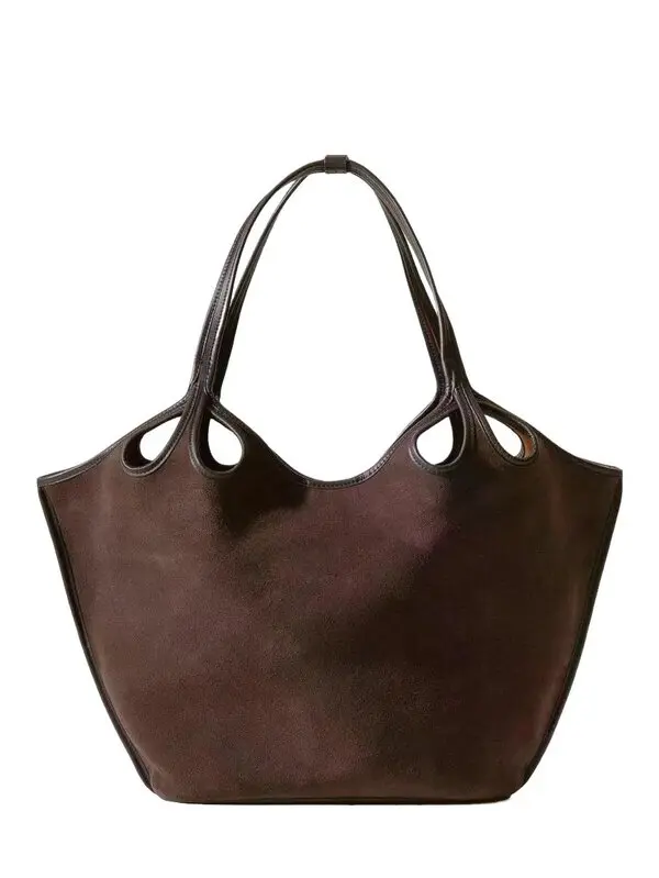 Hereu Escala Suede Shoulder Bag - Brown