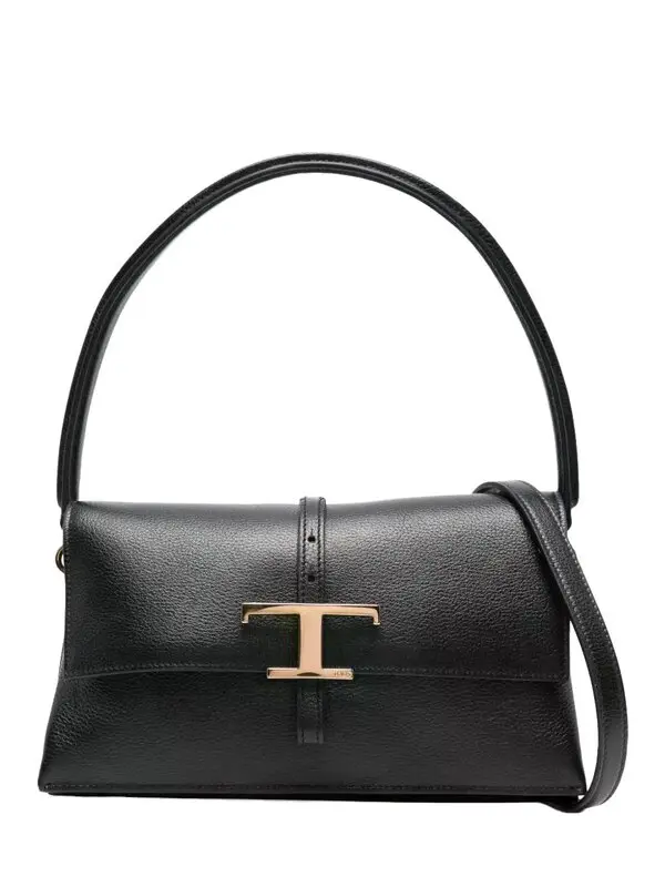 TOD'S T-buckle Leather Shoulder Bag - Black