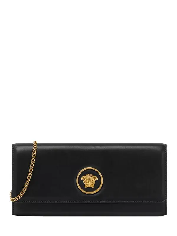 Versace Medusa Plaque Shoulder Bag - Black