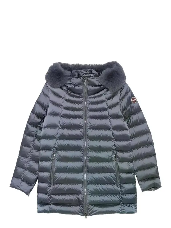 COLMAR Quilted Fur-trimmed Coat - Blue