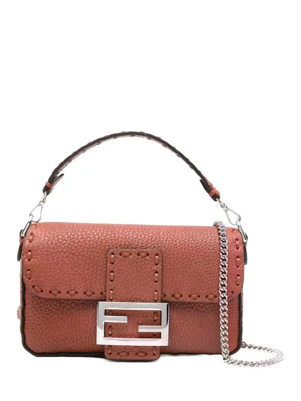 Fendi Mini Baguette Stitched Tote - Brown