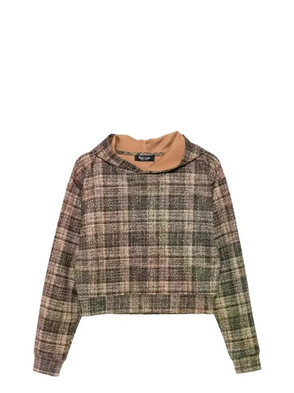 BLAKLACE Checked Hoodie - Brown