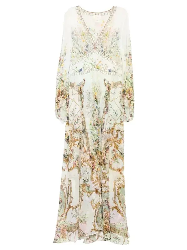 Camilla Floral Print Maxi Dress - Neutrals