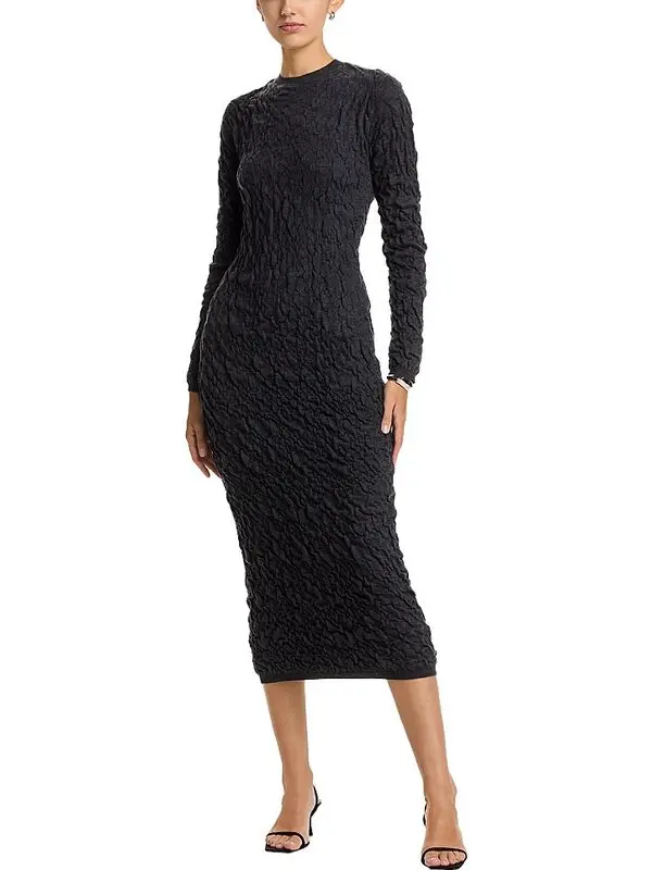 Fabiana Filippi Embossed Effect Wool Midi Dress - Onice