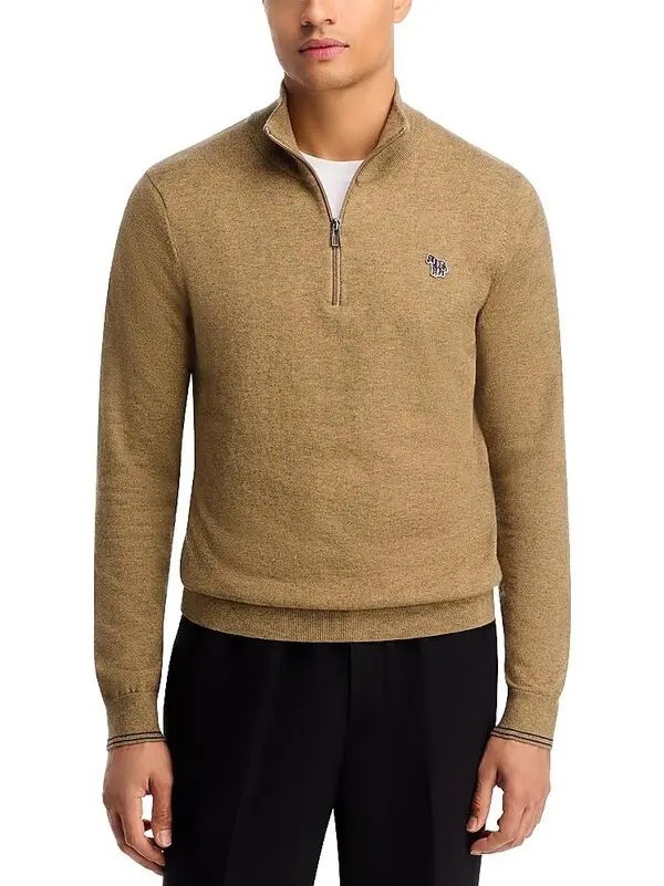 Paul Smith Quarter Zip Sweater - Camel
